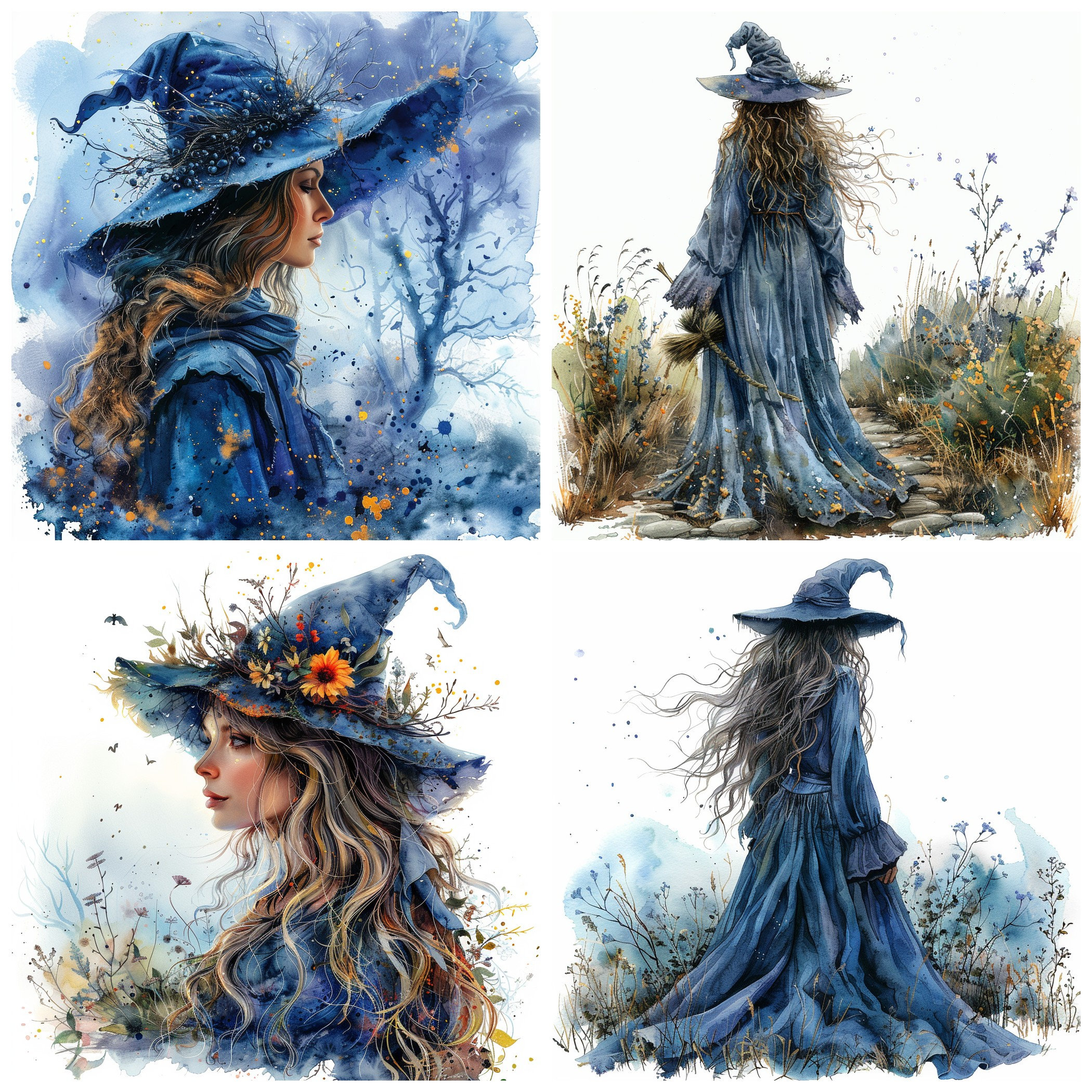 Nature Mother Witch PNG Clipart, Watercolor 40 Nature Witch Transparent ...