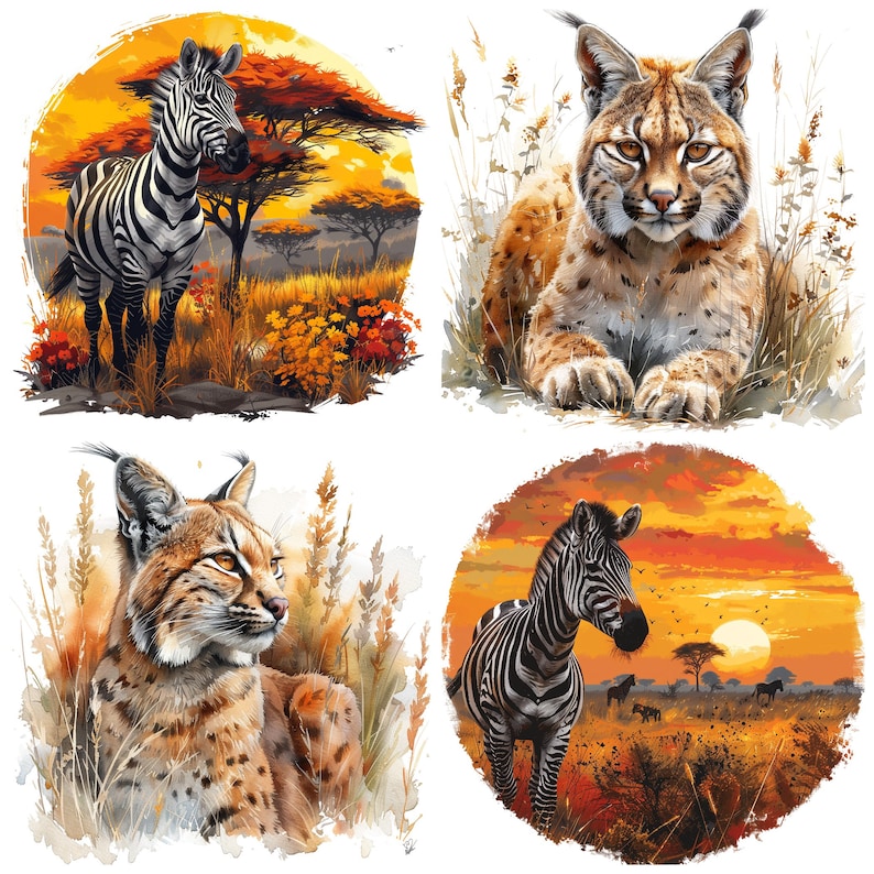47 Africa Savannah Animals PNG Clipart , Watercolor Savanna Wildlife ...