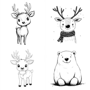 Arctic Animals Line Art PNG Clipart Bundle, Abstract Line Line Art ...