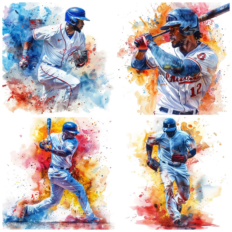 Baseball PNG Sport Game Clipart, Watercolor 47 Baseball Player Dynamic ...