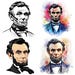 32 Abraham Lincoln PNG Clipart Bundle, Watercolor American Presidential ...