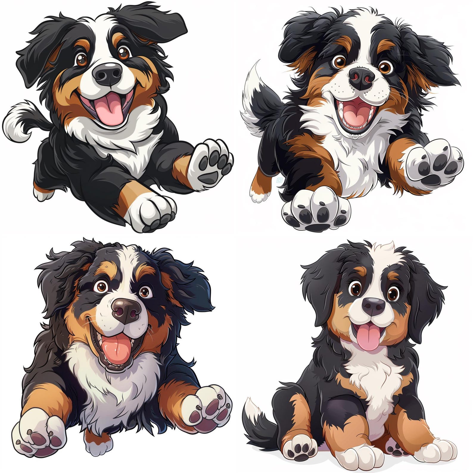 50 Cartoon Bernese Mountain Dog PNG Clipart, Adorable Bernie Puppy ...