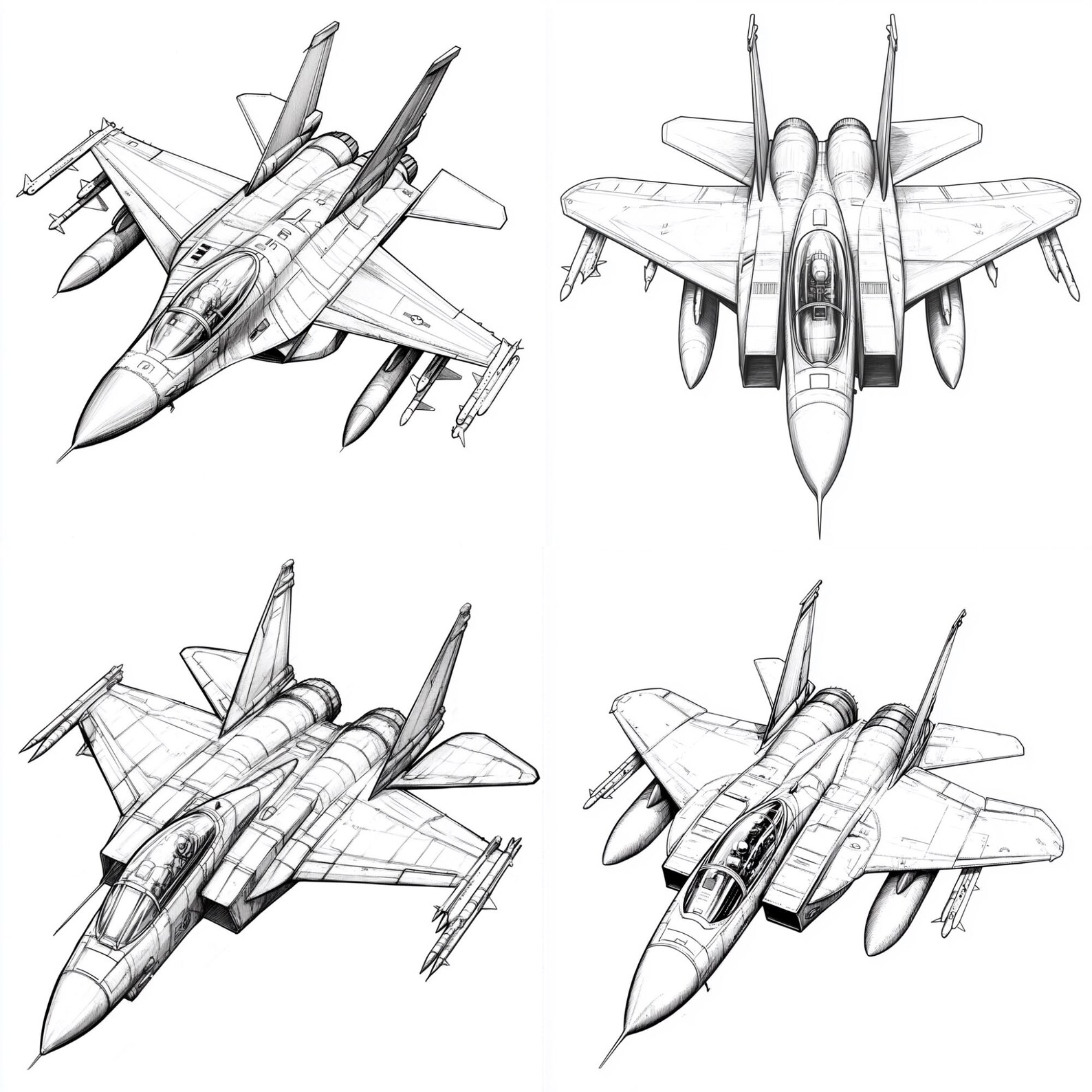 33 Modern Jet Fighter Line Art PNG Clipart Bundle, Abstract Line Art ...