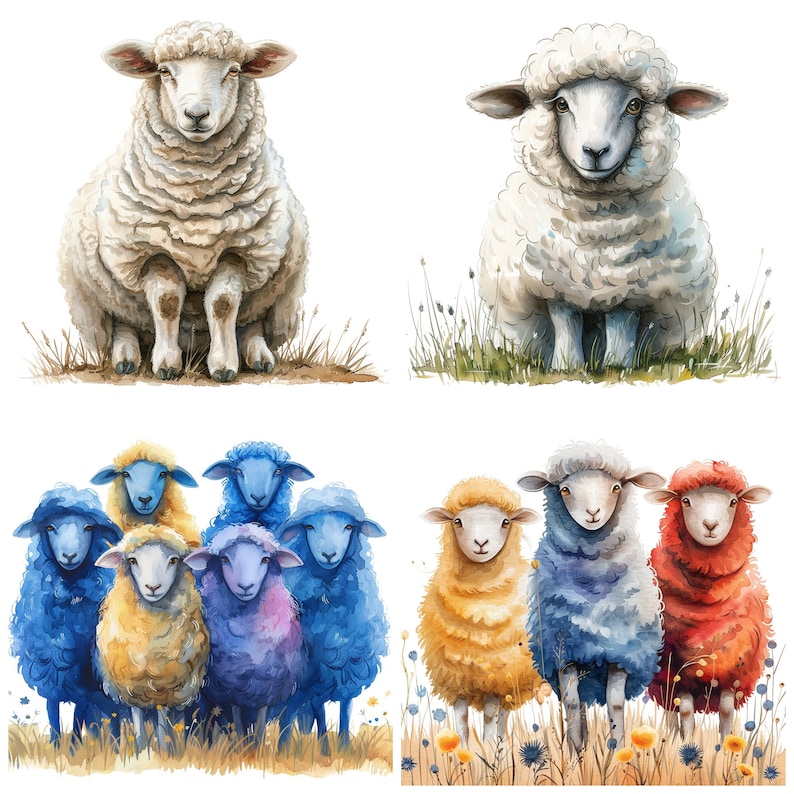 Watercolor 39 Sheep PNG Clipart, Adorable Sheep Lamb Transparent ...