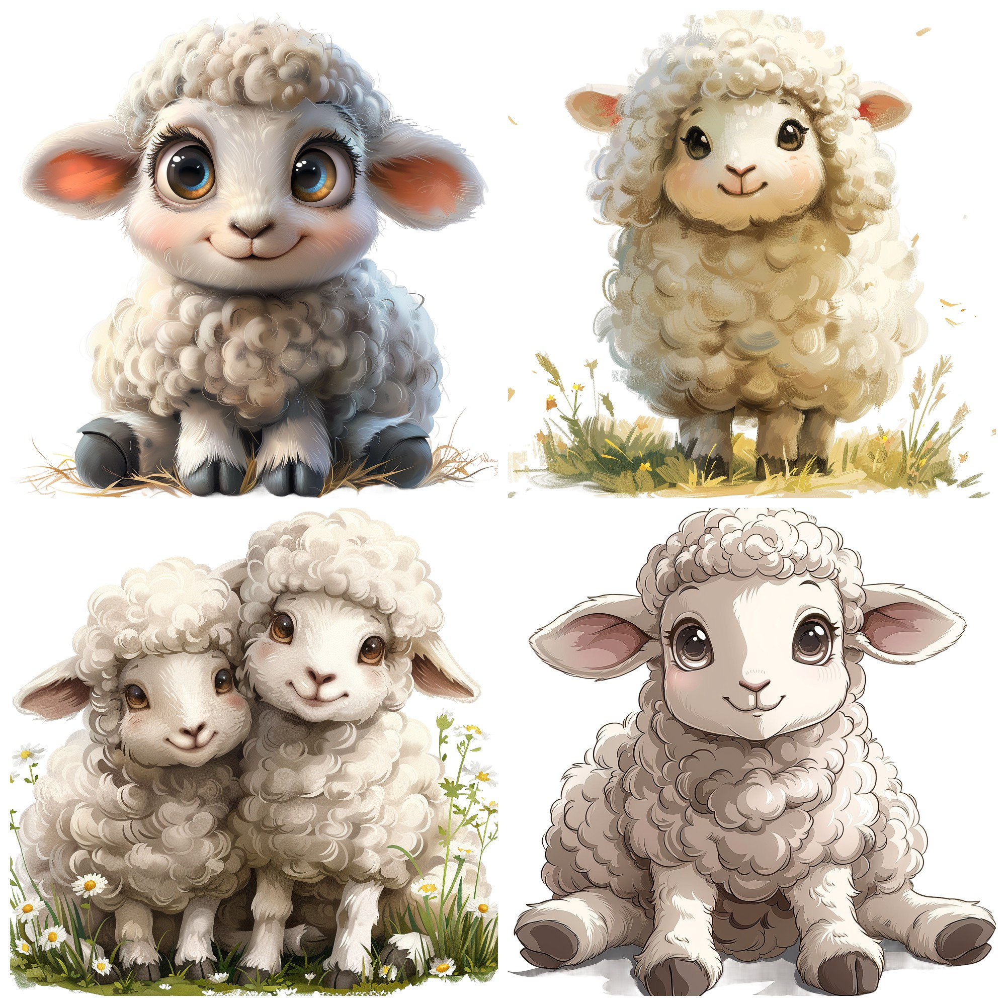 Cartoon Sheep PNG Clipart, Adorable Sheep Illustration, Animated Sheep ...