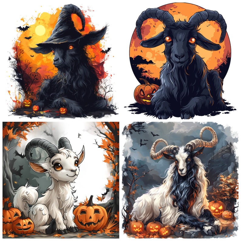 Watercolor Halloween Costume Goat PNG Clipart, Spooky Illustration ...