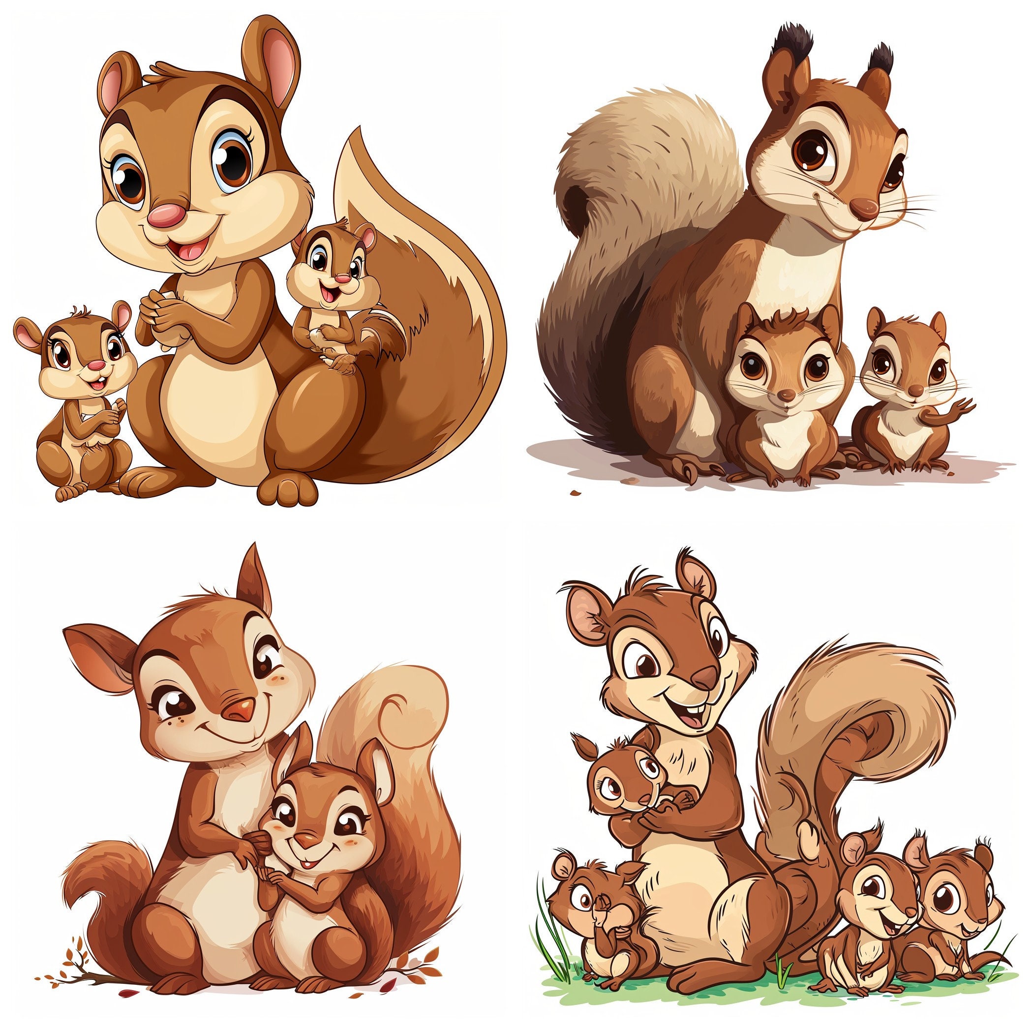 Cartoon Red Squirrel PNG Clipart, 30 Adorable Red Squirrel Family ...