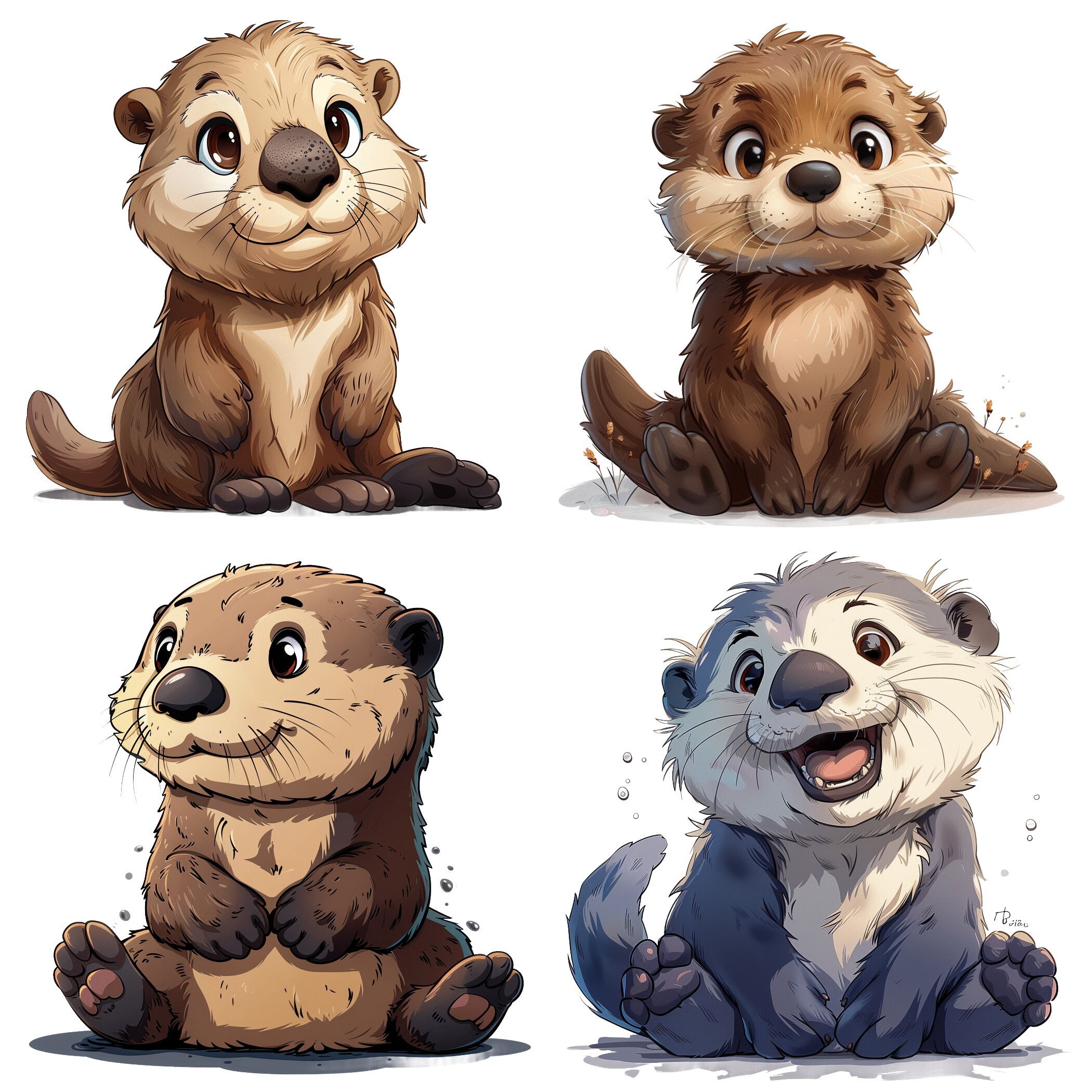 Cartoon Sea Otter PNG Clipart, 47 Adorable Sea Otter Transparent BG ...