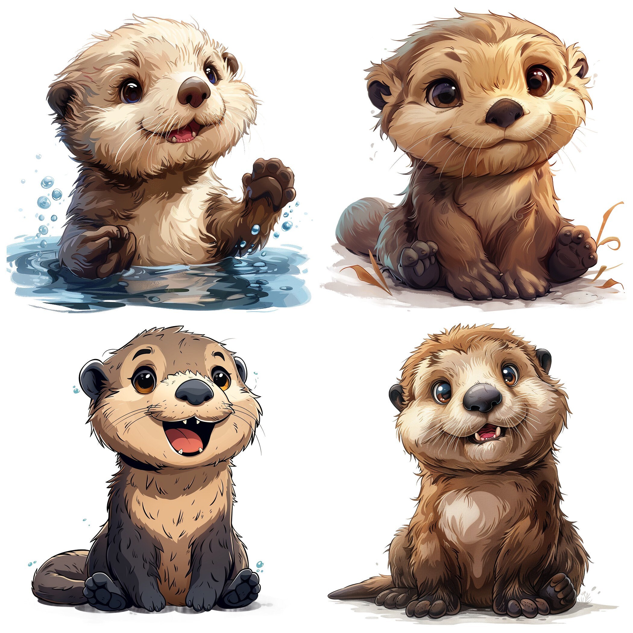 Cartoon Sea Otter PNG Clipart, 47 Adorable Sea Otter Transparent BG ...