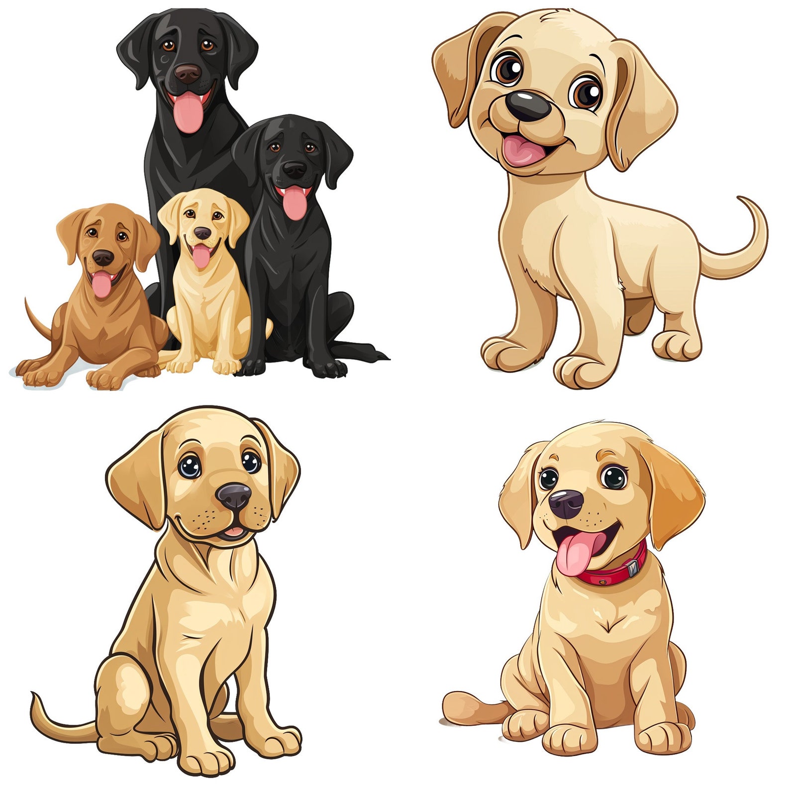 43 Cartoon Labrador Retriever PNG Clipart, Adorable Labrador Dog Breed ...