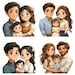 Chibi Family PNG Clipart Bundle, Cute Cartoon Illustration (commercial ...