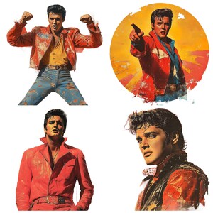 37 Vintage Elvis Presley PNG Clipart Bundle, Retro 1950s Rock and Roll ...
