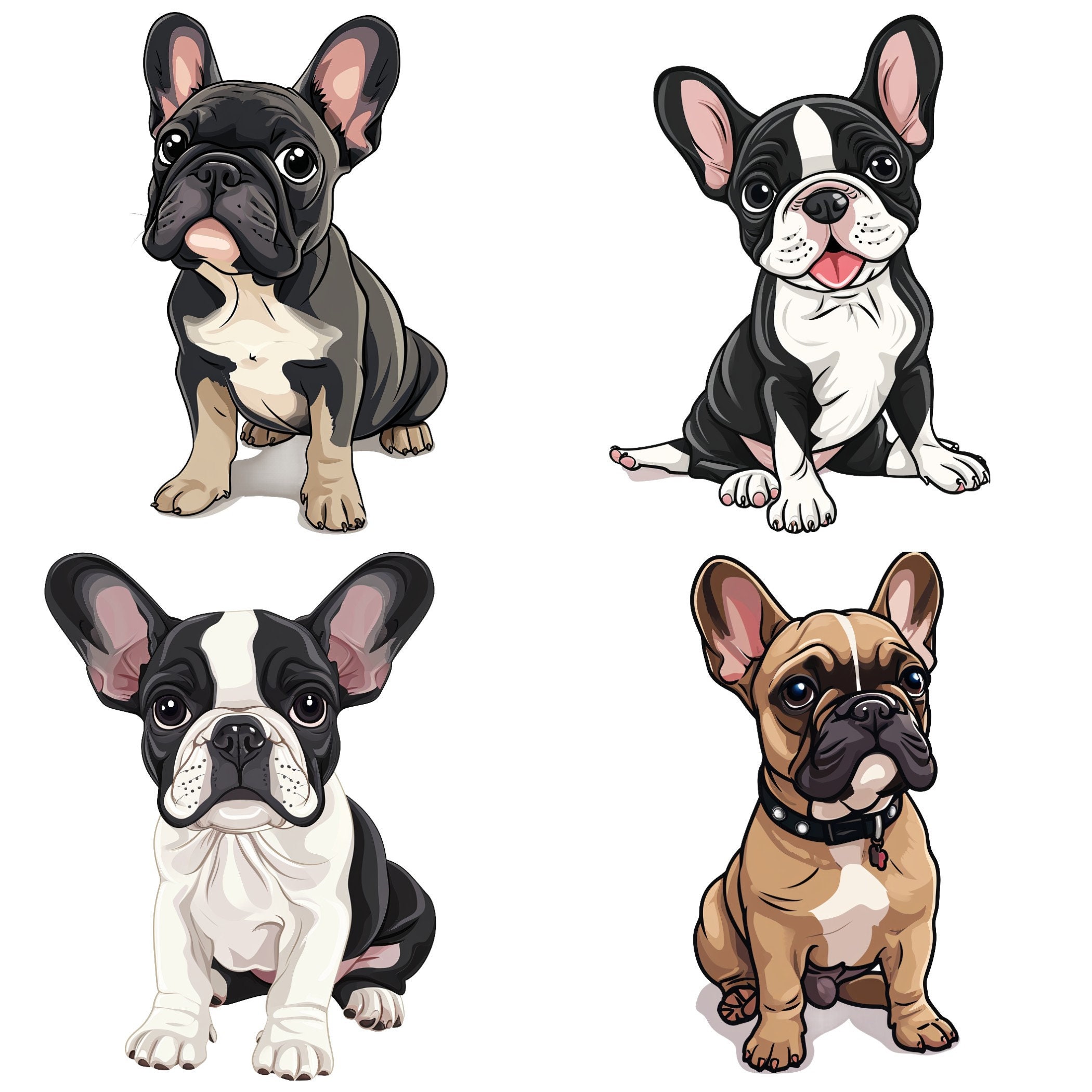 34 Cartoon French Bulldog PNG Clipart, Adorable Cartoon Frenchie ...