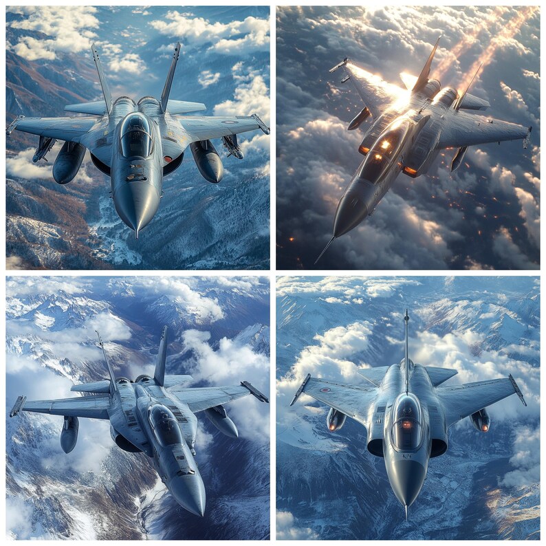 Jet Fighter Photography PNG Bundle, Dynamic Military Aircraft ...