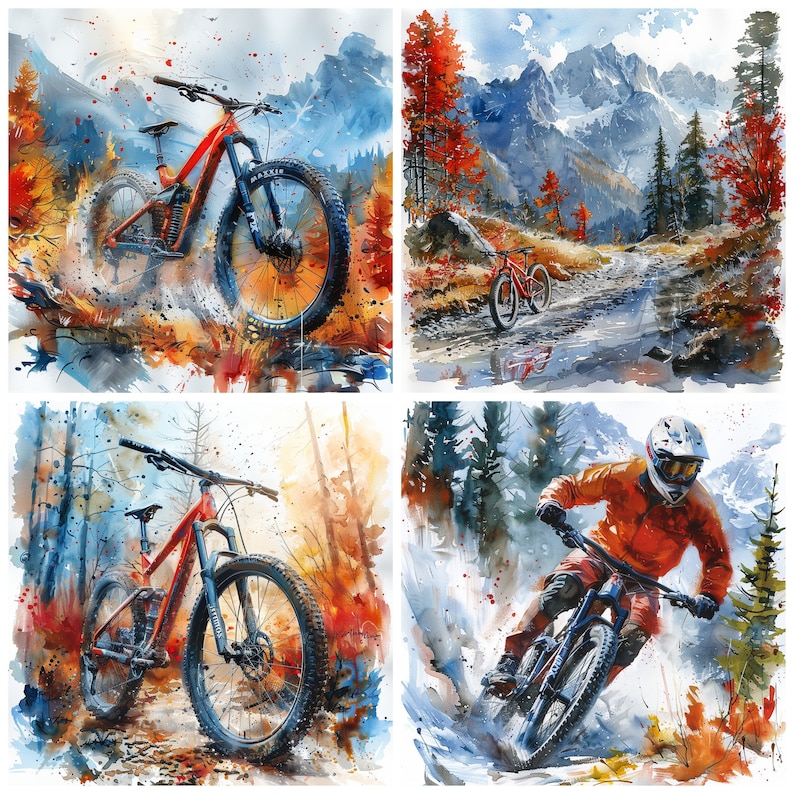 Mountain Biking PNG Clipart, Watercolor 38 Mountain Bike Trail Riding ...