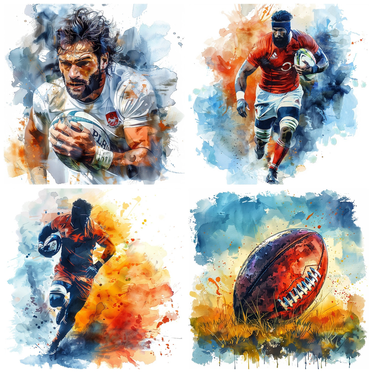 Rugby PNG Clipart, Watercolor 28 Rugby Player Snapshot Sport Image ...