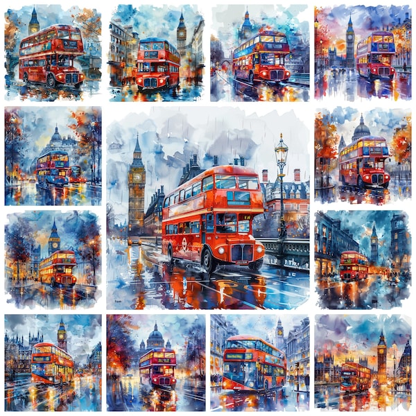 London Bus Clipart - Etsy