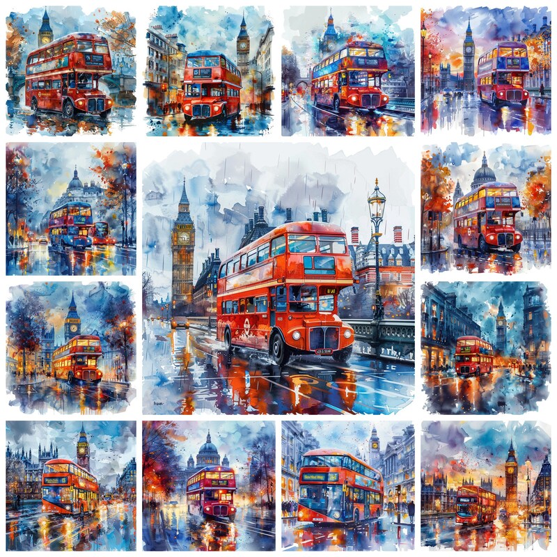 London Bus Clipart - Etsy