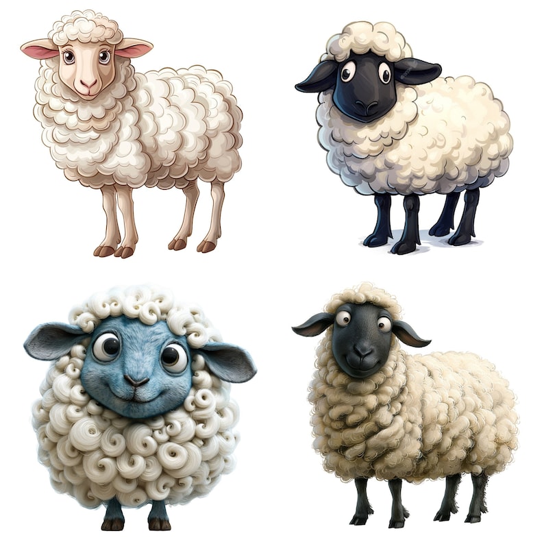 Cartoon Sheep PNG Clipart, Adorable Sheep Illustration, Animated Sheep ...