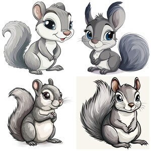 Cartoon Squirrel Clipart, Family Scenery Illustrations (PNG Digital ...