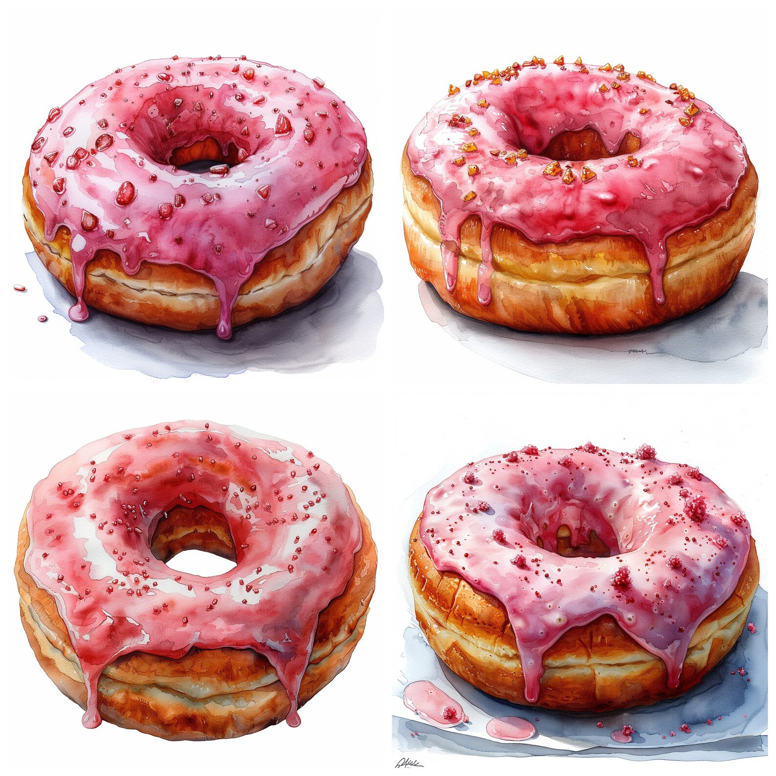 23 Donut PNG Clipart, Watercolor Doughnut Scenery Transparent ...