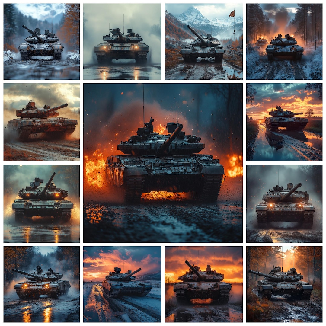 45 Modern Military Tank Photography PNG Bundle, Realistic Armoured Tank ...
