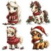 33 Christmas Pony PNG Clipart Bundle, Adorable Xmas Pony Art ...