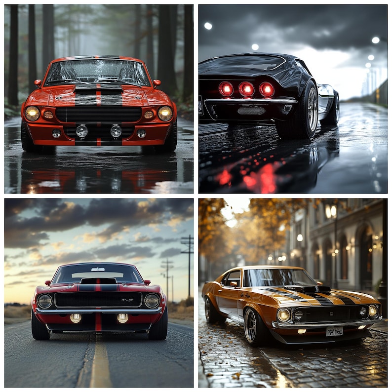 49 Sleek Muscle Car Photography PNG Bundle, Powerful Car Snapshot Image ...