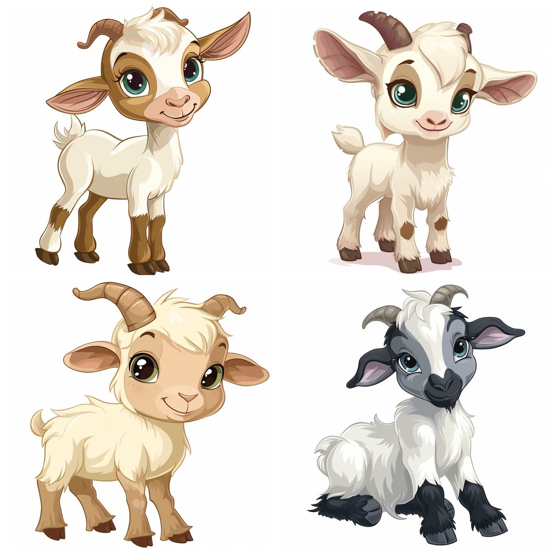 Cartoon Goat PNG Clipart, Adorable Goat Illustration, Animated Cute ...
