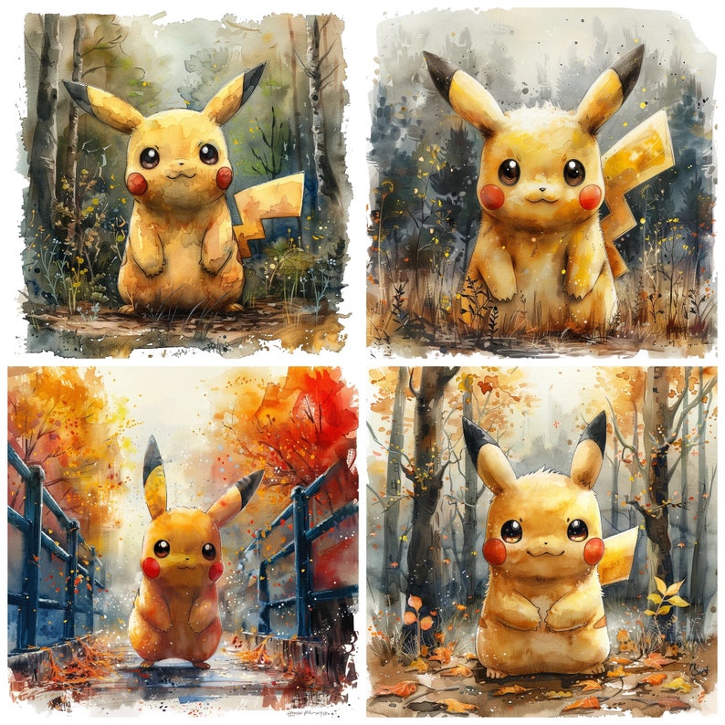 40 Pikachu PNG Clipart, Watercolor Pikachu Pokemon Images Illustration ...
