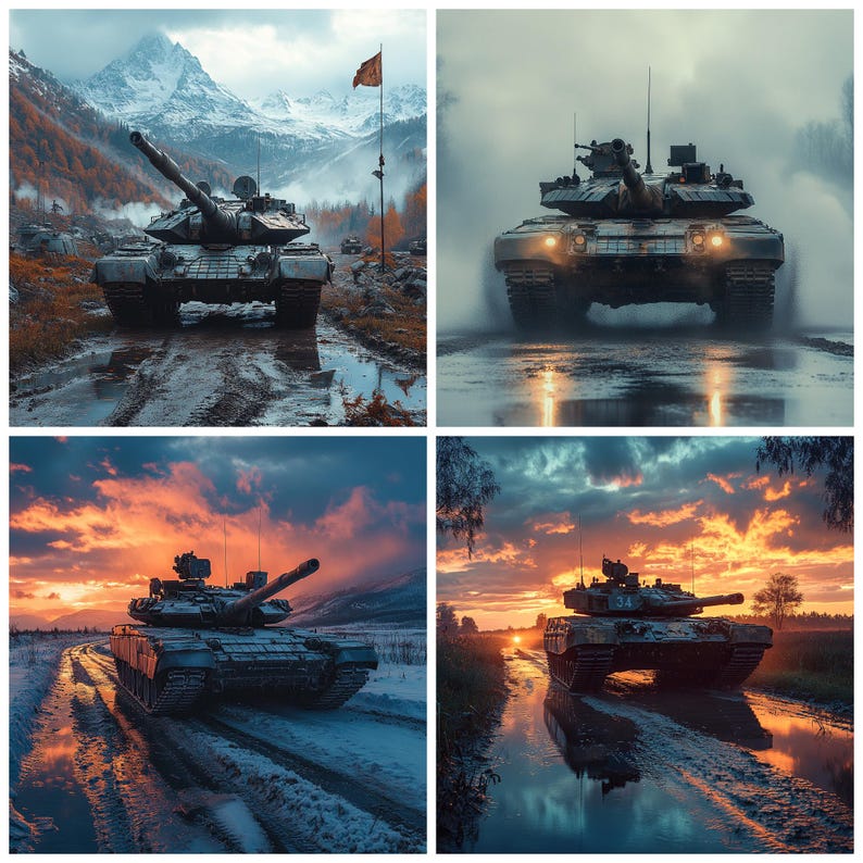 Modern Military Tank Photography, Armored Vehicle Landscape PNG Bundle ...