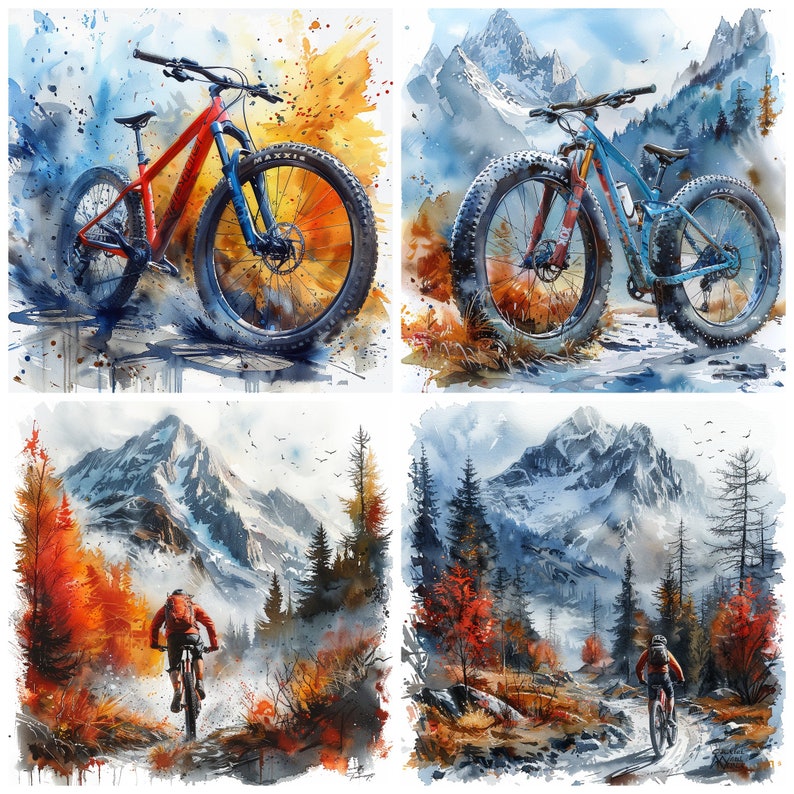 Mountain Biking PNG Clipart, Watercolor 38 Mountain Bike Trail Riding ...