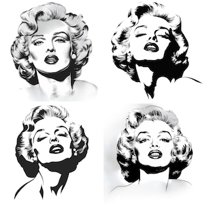 50 Marilyn Monroe Clipart PNG Bundle, Watercolor Monroe Icon ...