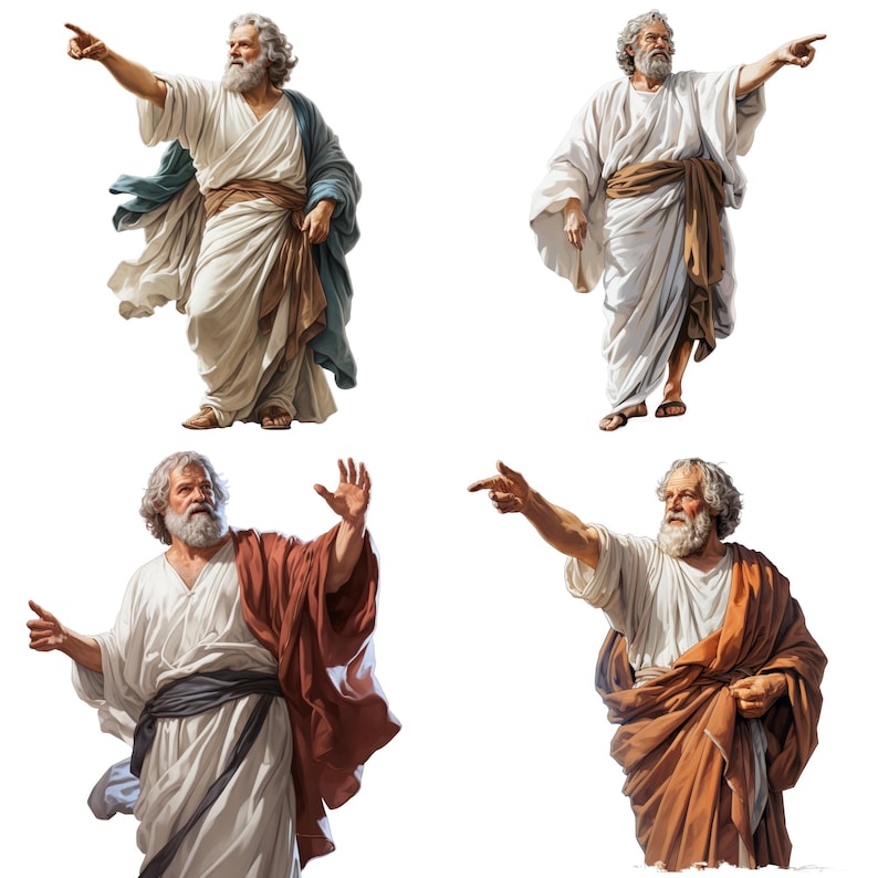 Socrates PNG Clip Art Bundle, Watercolor Ancient Greek Philosopher ...