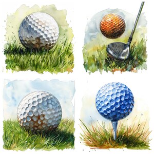 Watercolor Golf PNG Clipart, 24 Golf Course and Golf Ball Images, Golf ...