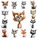 30 Quirky Cat PNG Clipart Bundle, Whimsical Kitten Illustration, Funny ...