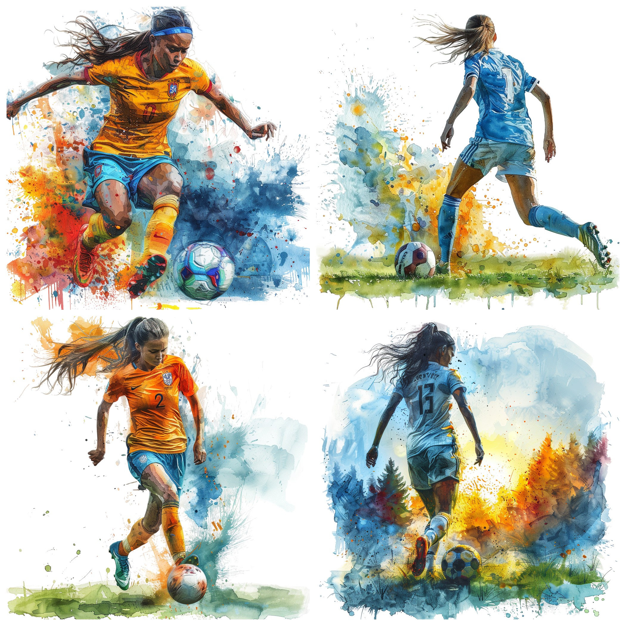 Woman Soccer PNG Clipart, Watercolor 42 Woman Soccer Player Snapshot ...
