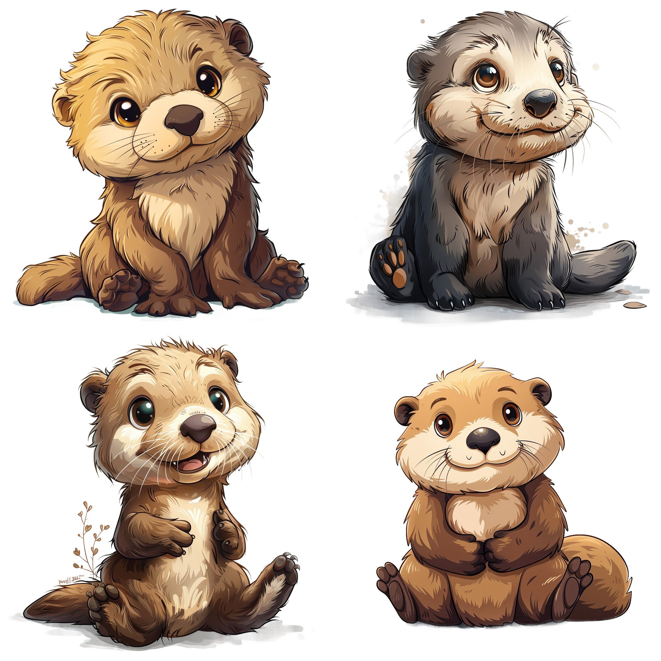 Cartoon Sea Otter PNG Clipart, 47 Adorable Sea Otter Transparent BG ...