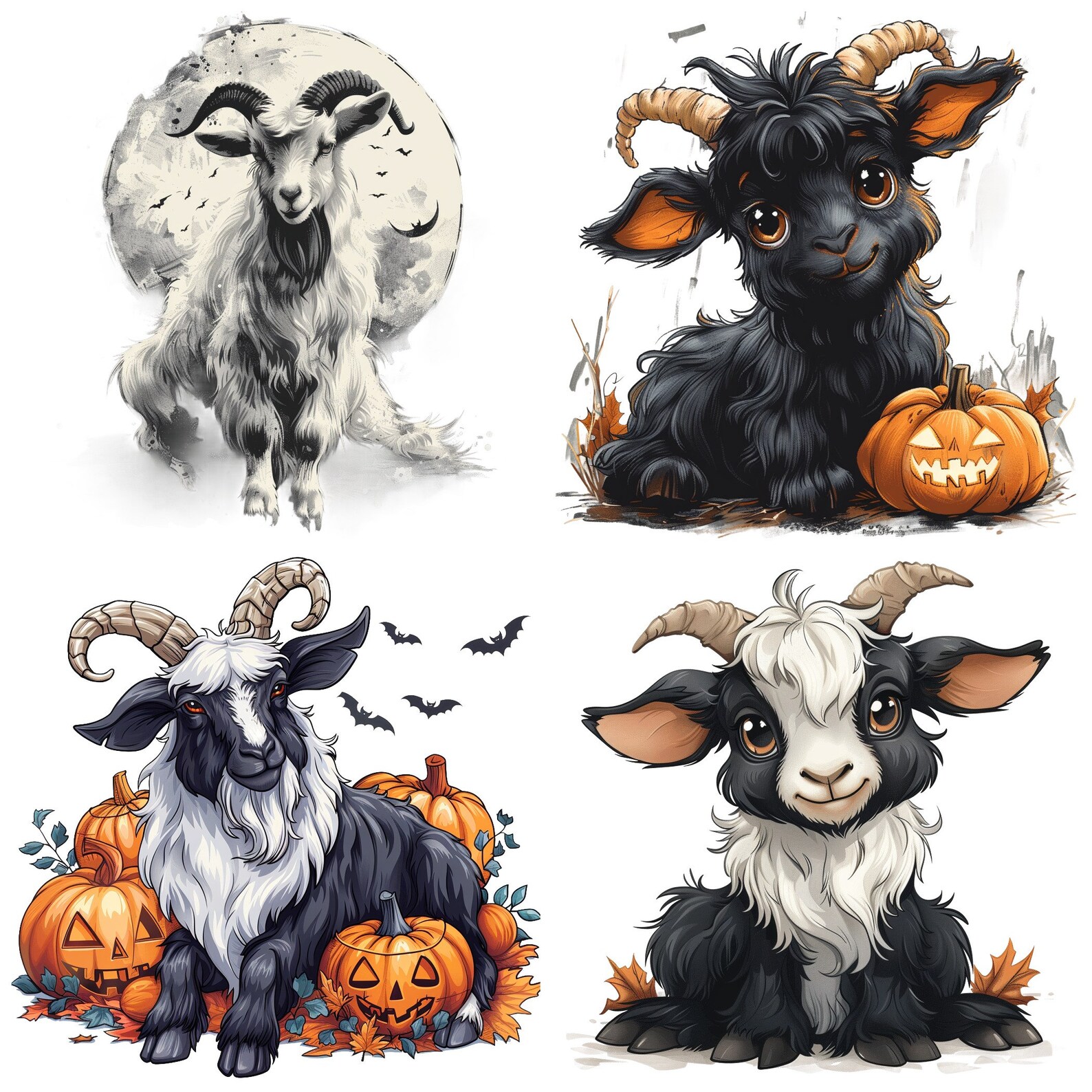 Watercolor Halloween Costume Goat PNG Clipart, Spooky Illustration ...