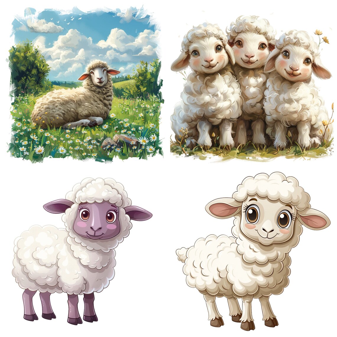 Cartoon Sheep PNG Clipart, Adorable Sheep Illustration, Animated Sheep ...