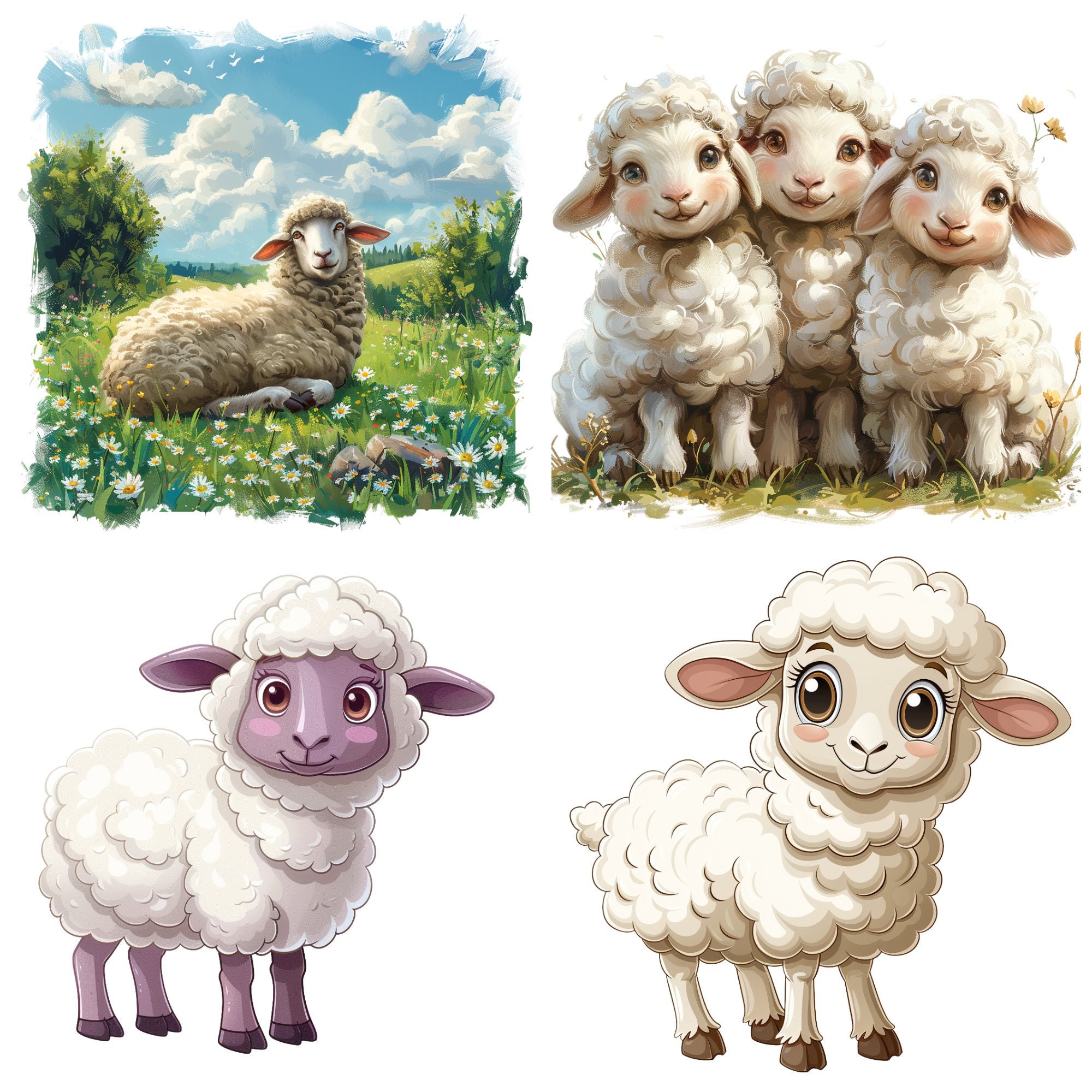 Cartoon Sheep PNG Clipart, Adorable Sheep Illustration, Animated Sheep ...