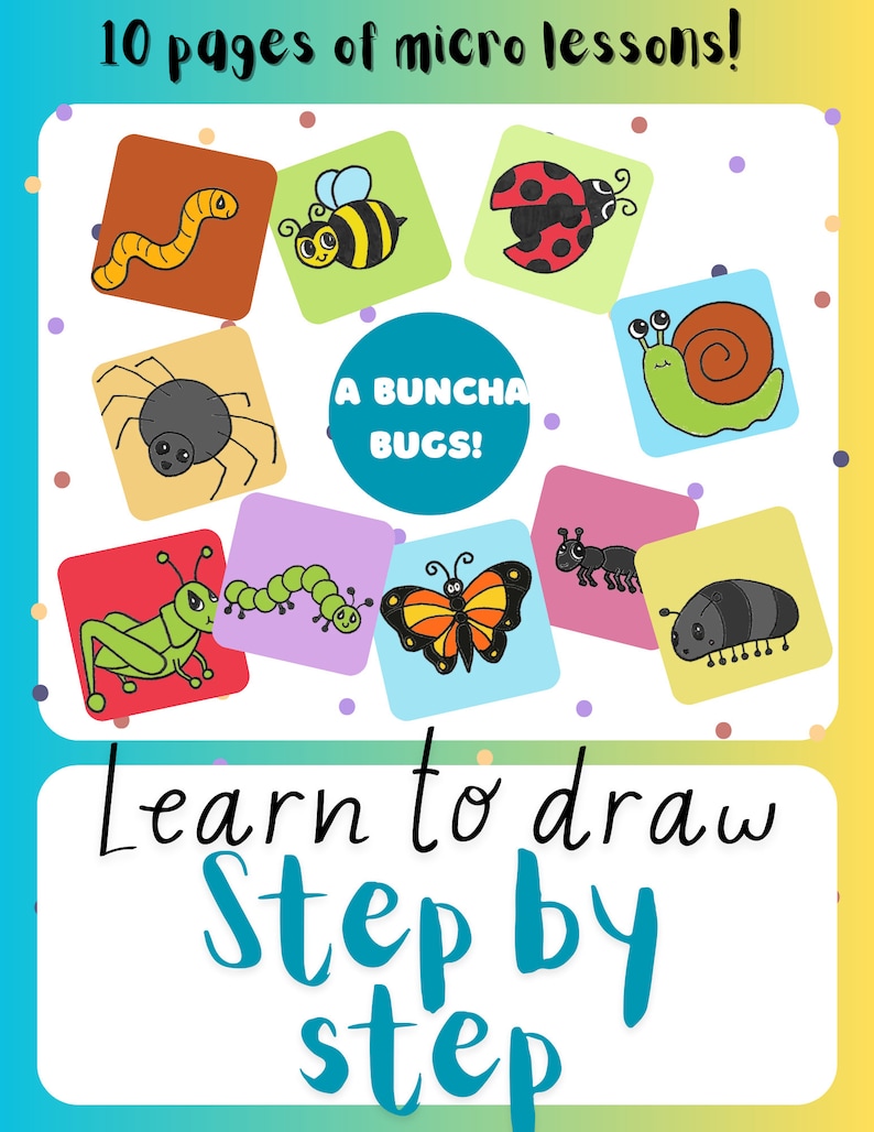 10 Pages of Printable Step by Step Drawing Micro Lesson Worksheets, A ...