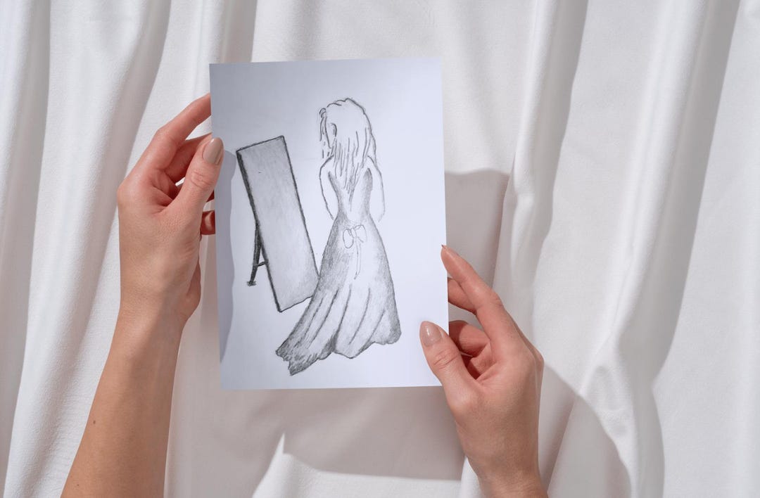 Pencil Drawing - Who's in Morror. - Etsy