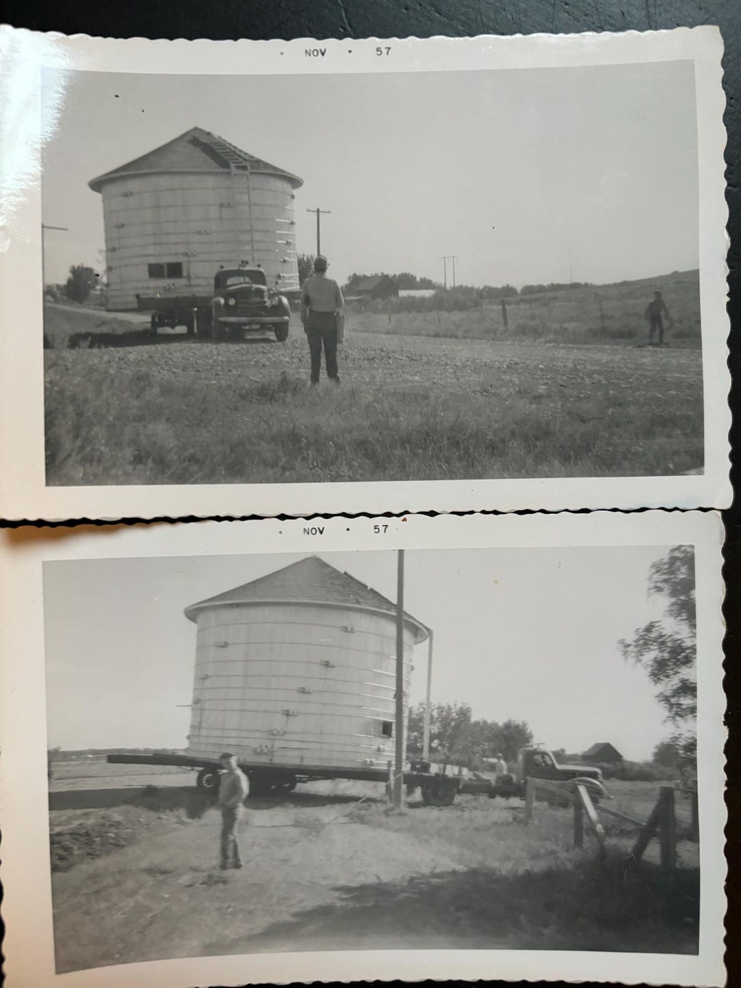 Moving the Silo, 2 Photos, Vintage Photo Vernacular, Original Photo ...