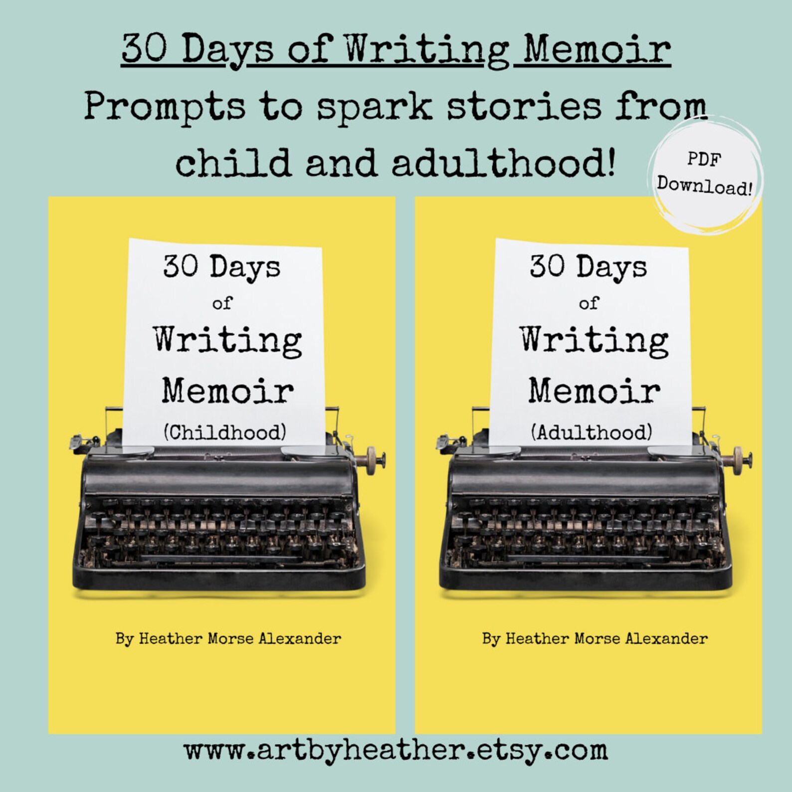 30 Days of Writing Memoir, Child and Adulthood, 2 PDF Books - Download ...
