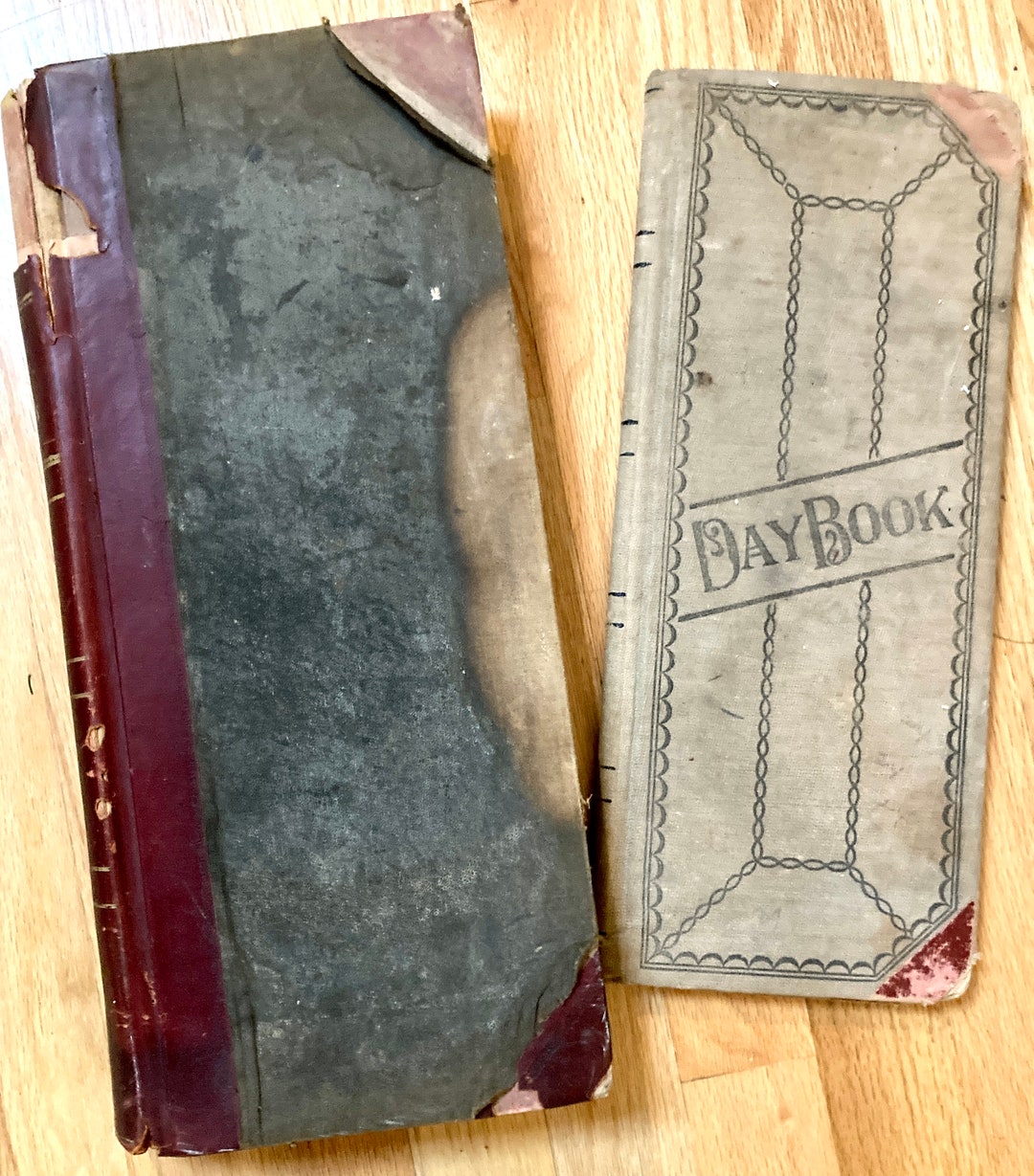 2 Antique Ledgers, Day Book, 1901, 1917, Grocery Store, Boarding ...