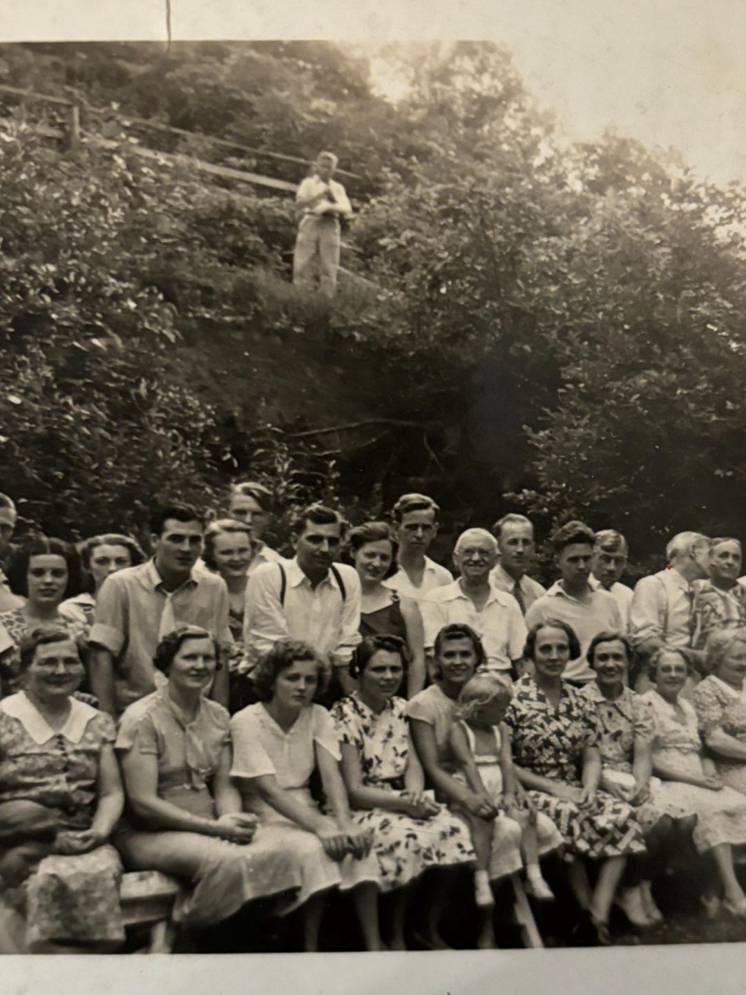 Vintage Long Photo, Boy Spies on the Family Reunion, Vernacular ...