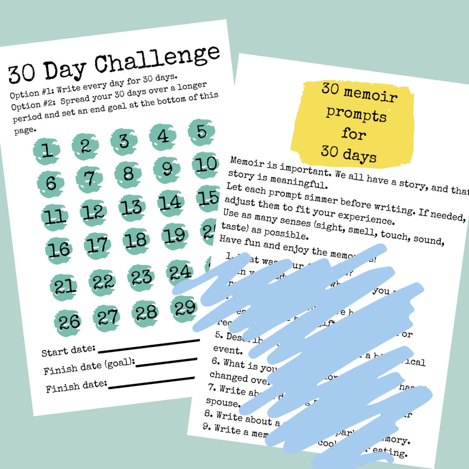 30 Days of Writing Memoir Child and Adulthood 2 PDF Books - Etsy