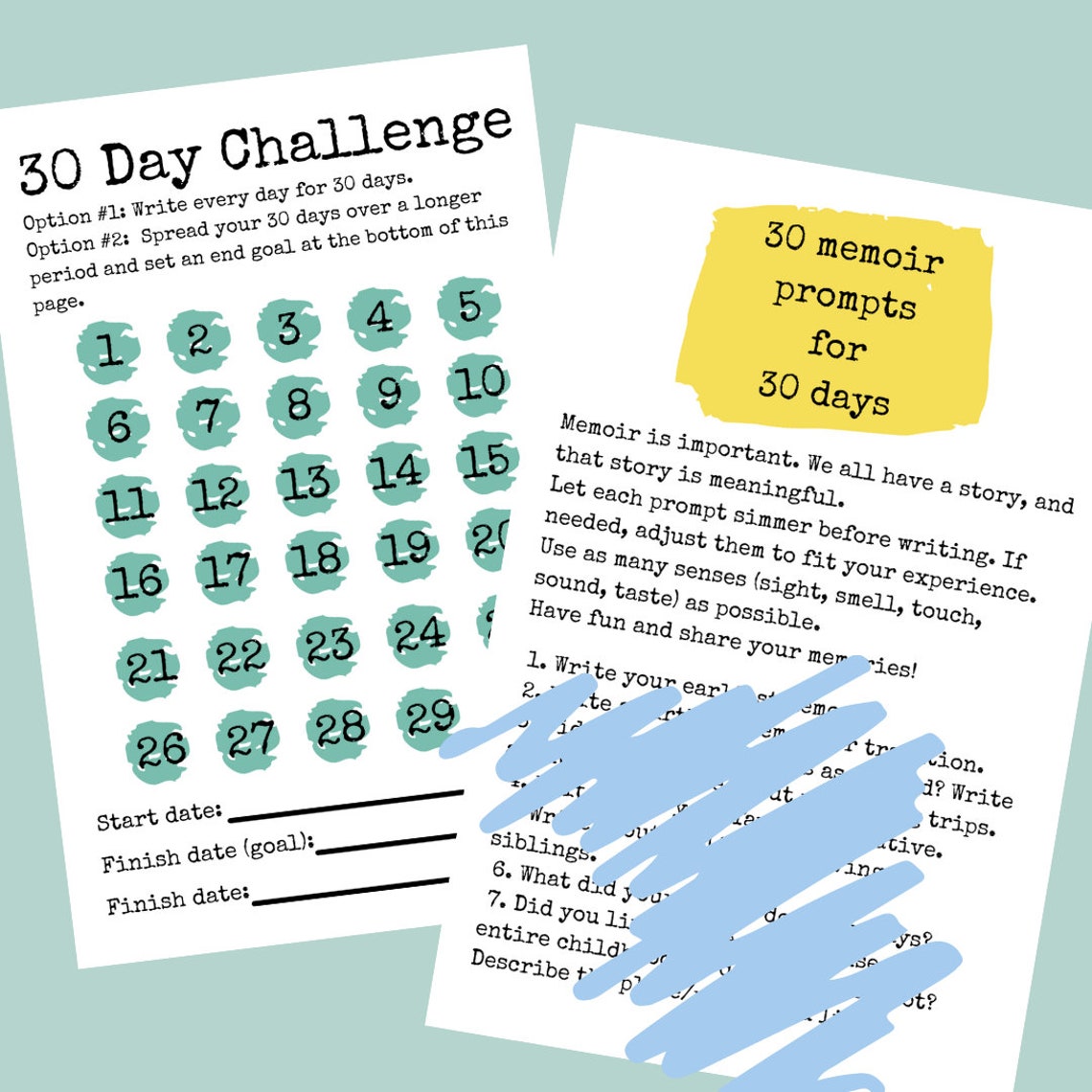 30 Days of Writing Memoir Child and Adulthood 2 PDF Books - Etsy