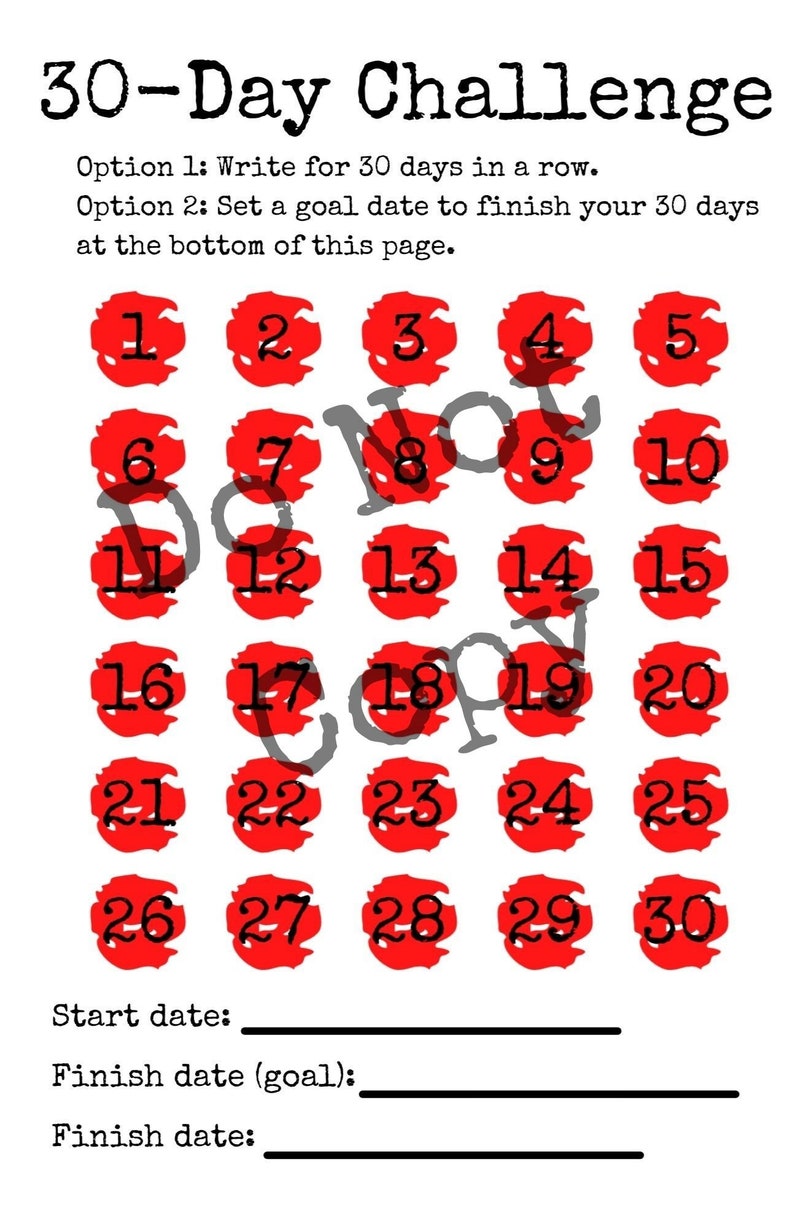30 Days of Writing for Kids Download and Print PDF 30 Day | Etsy
